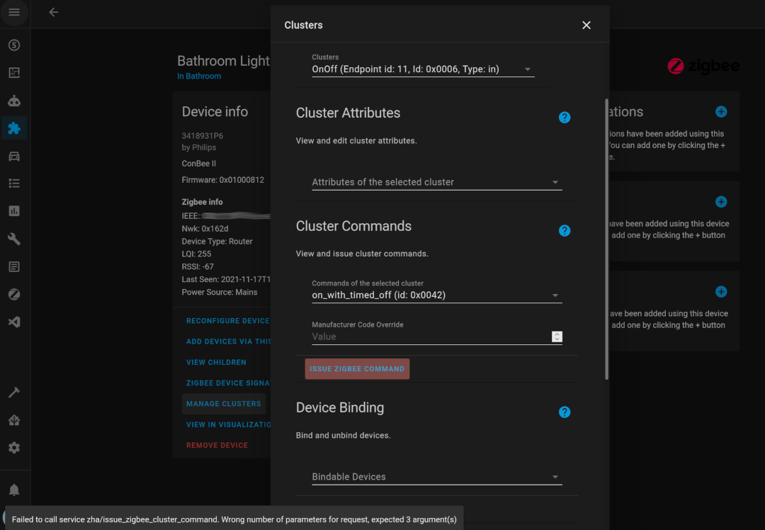 ZHA: Missing args textbox to issue zigbee commands · Issue #10633 · home-assistant/frontend · GitHub
