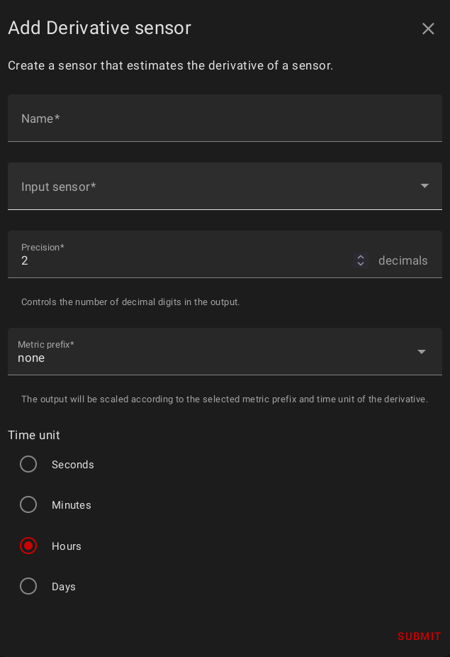 Missing unit configuration in the derivative sensor helper · Issue #15345 · home-assistant ...