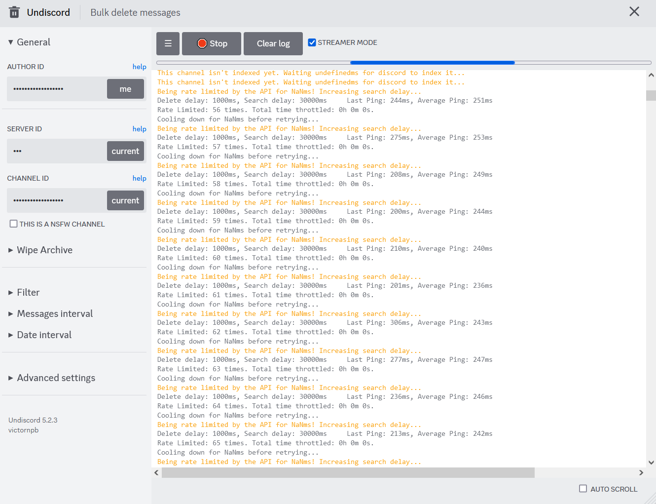 Couldn't delete DM and group chat messages. Trouble indexing? · Issue #533 · victornpb/undiscord ...