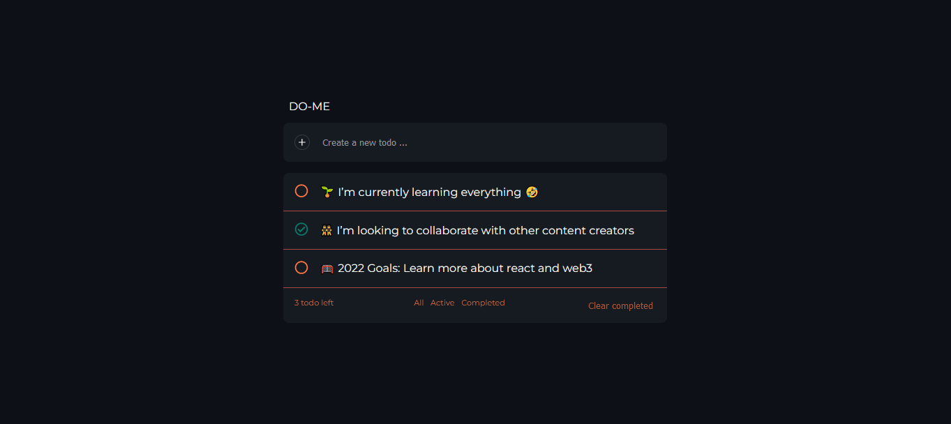 GitHub - TegHocine/DoMe: to-do list with react