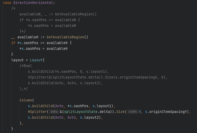[bug] SplitLayout (DirectionHorizontal == Vertical?) & (DirectionVertical == Horizontal ...