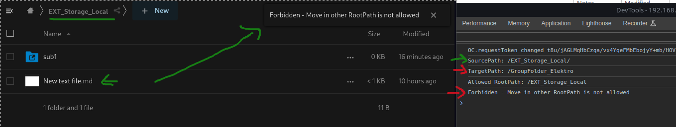 Disable move function on shared folder, if target is out of scope of shared root folder · Issue ...