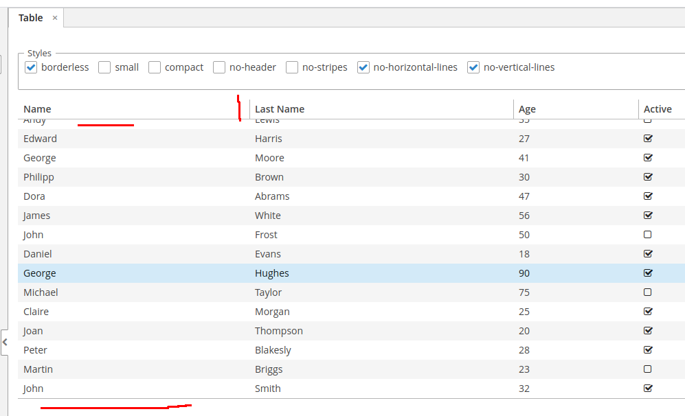 Table with borderless, no-lines styles still have some lines · Issue ...