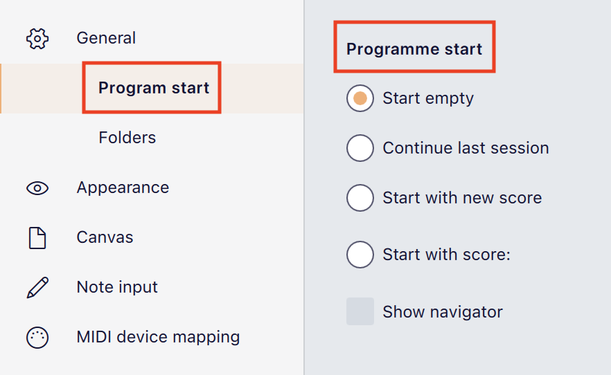 [MU4 Issue] Preferences > Program Start Naming Inconsistency · Issue #12172 · musescore ...