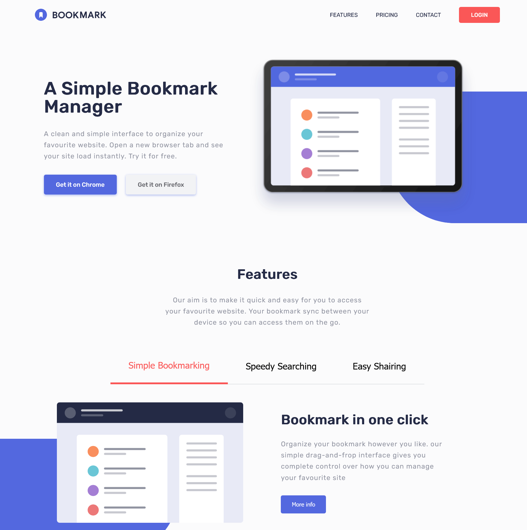 GitHub - Sanjog735/Bookmark-LandingPage: It is a fictional website with ...
