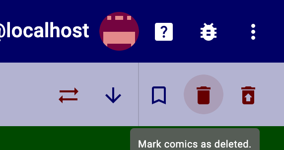 When viewing the details for a comic marked for deletion, the delete button is still visible ...