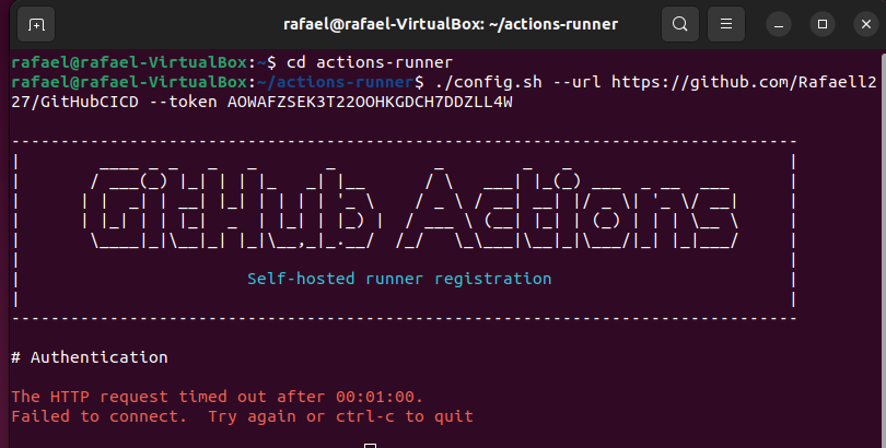 timeout at the beginning of self-hosted runner registration · Issue #2389 · actions/runner · GitHub