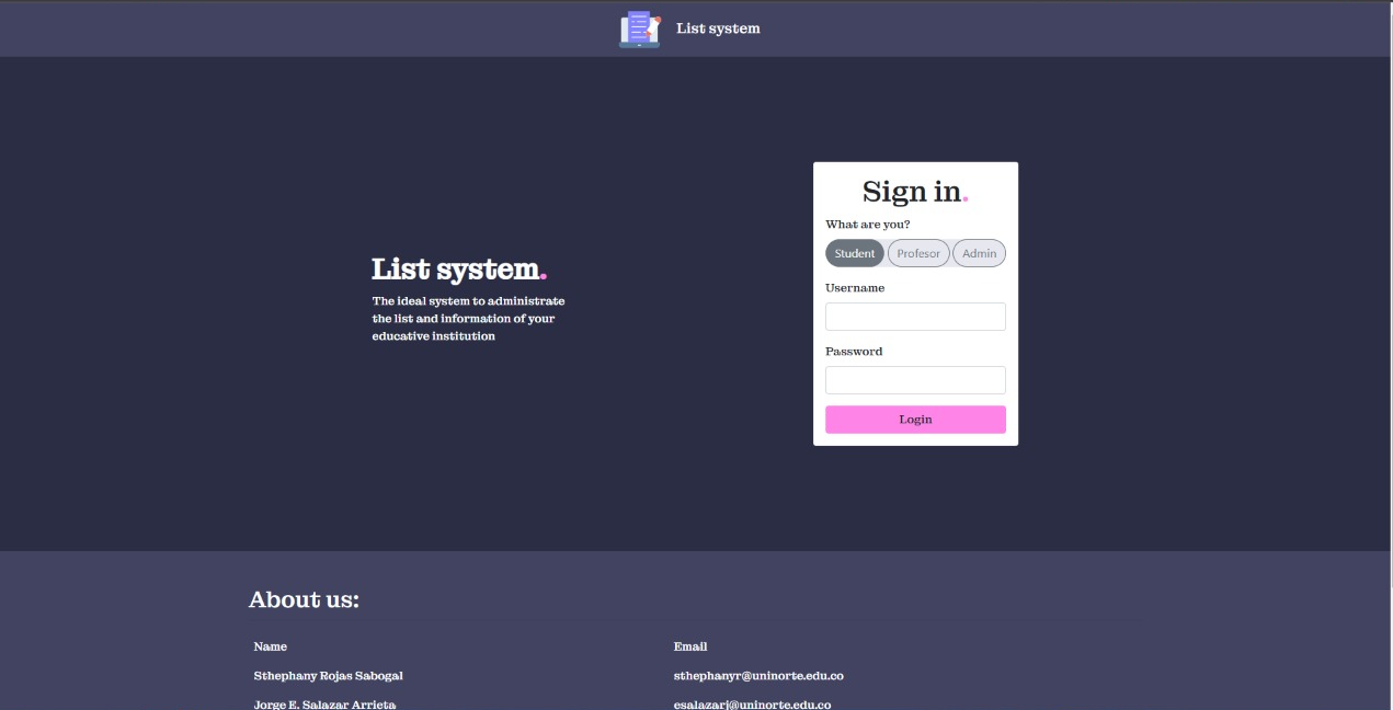 GitHub - CamiloSinningUN/University-bbdd: Web page which manages a ...