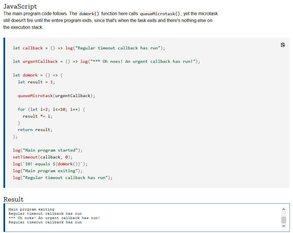 Content Bug Result Incorrect In The Example For Microtask · Issue 11173 · Mdncontent · Github 