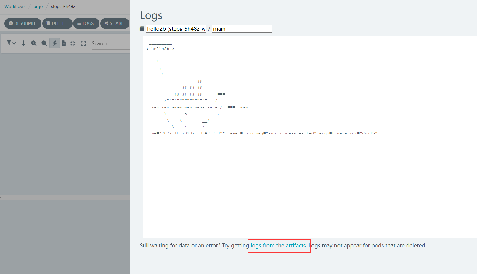 Internal Server Error when download logs · Issue #9864 · argoproj/argo-workflows · GitHub