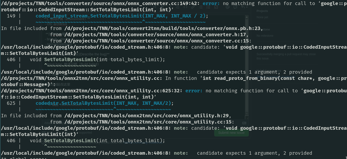 编译onnx2tnn出错 · Issue #1540 · Tencent/TNN · GitHub