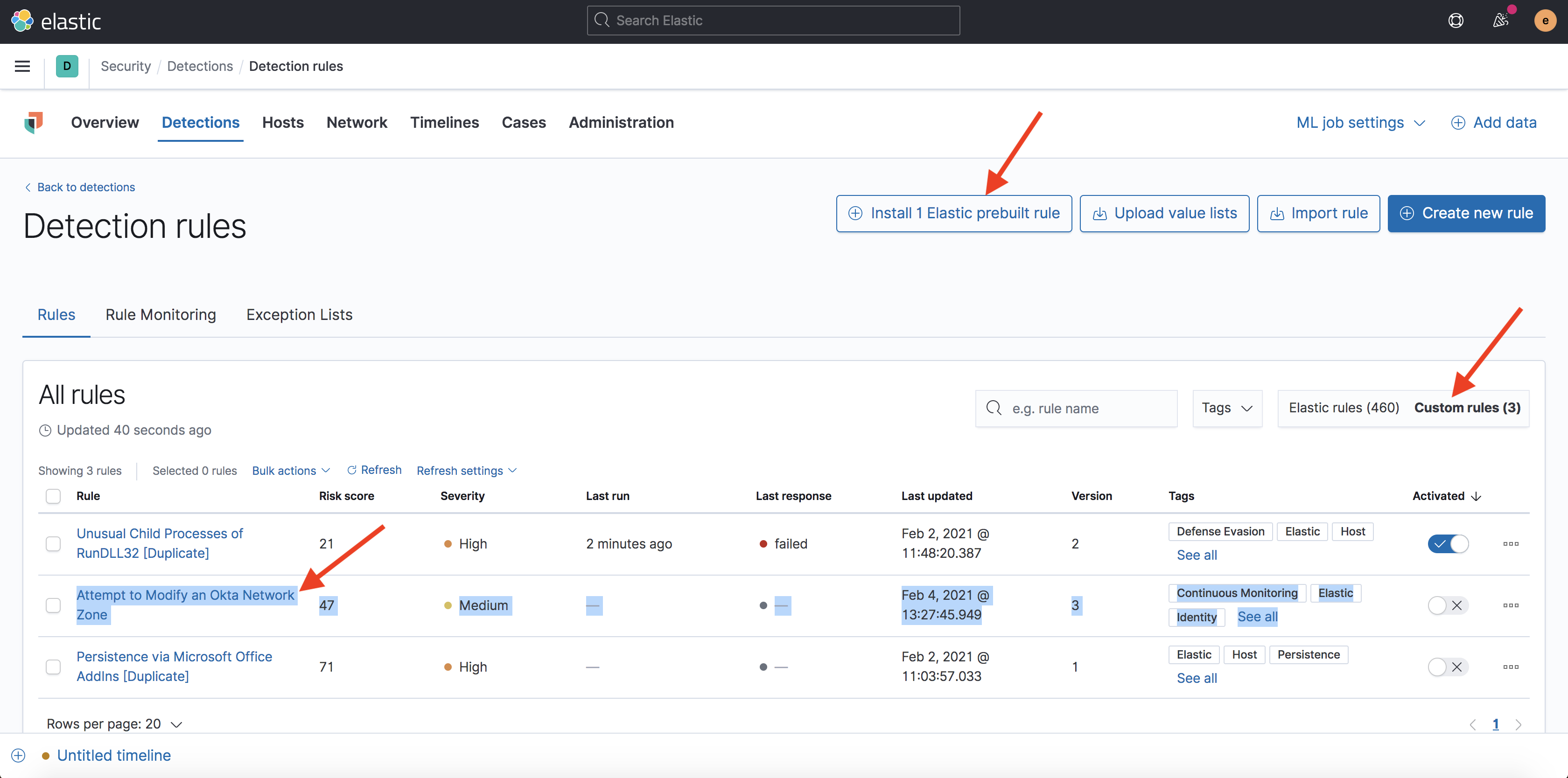 [Security Solution] Adding an action to a prebuilt rule causes data integrity issue · Issue ...