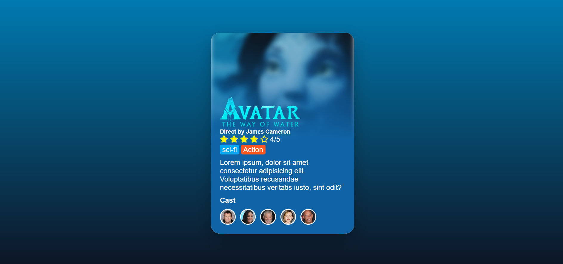 GitHub - RohanSakpal/MovieCard: Avatar Movie Card in Html Css