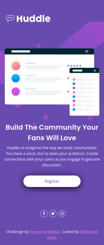 Github Mohamedhany01 Fm Huddle Landing Page Huddle