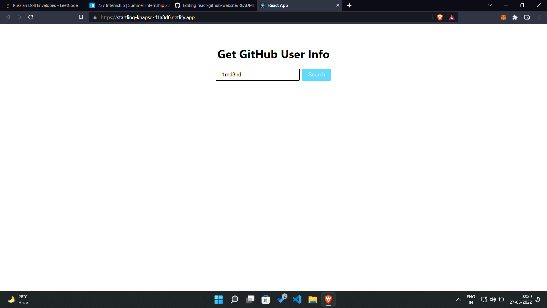 GitHub - 1md3nd/react-github-website