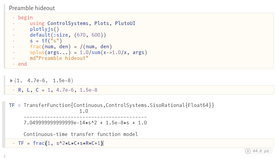 Stable system with unstable step response · Issue #419 · JuliaControl ...