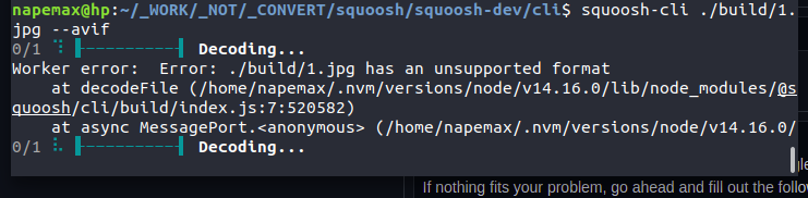 [CLI] Unsupported format error: Not stopped CLI · Issue #983 ...