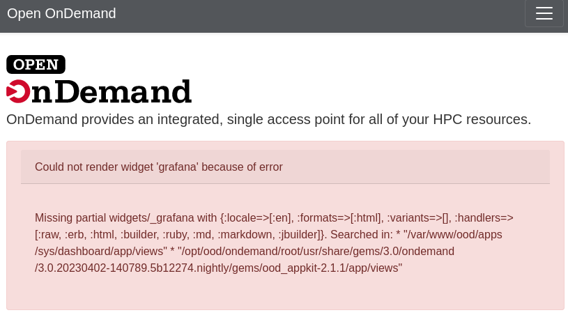 Missing error partial for custom page widgets · Issue #2715 · OSC/ondemand · GitHub