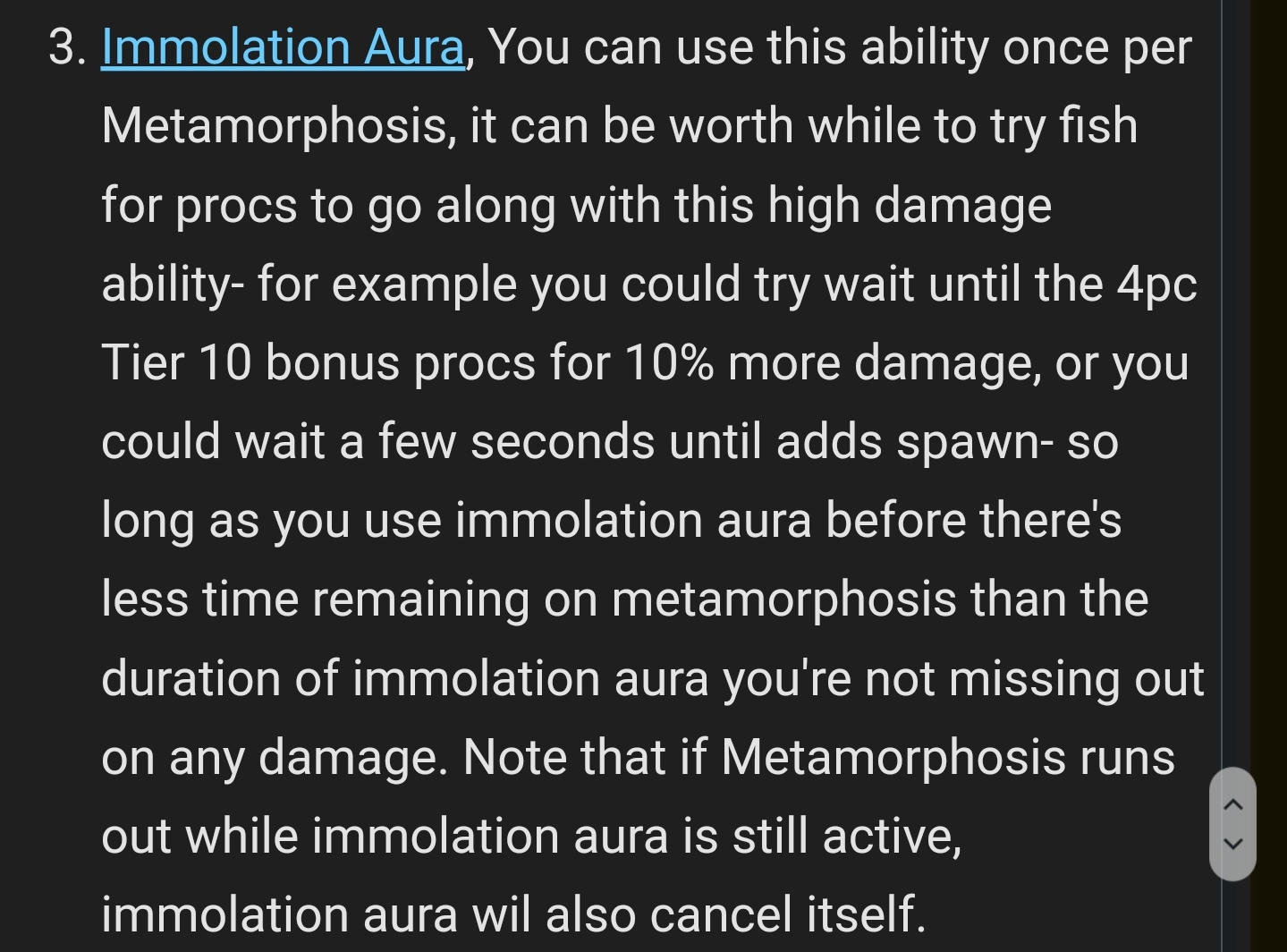 [Spell/Warlock] Immolation Aura persists after the player exits Demon ...