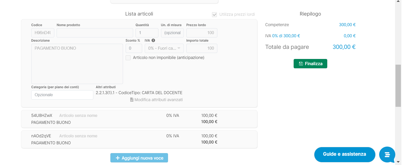Articoli (items_list) - Inviare Attributi avanzati via API in fatture ...