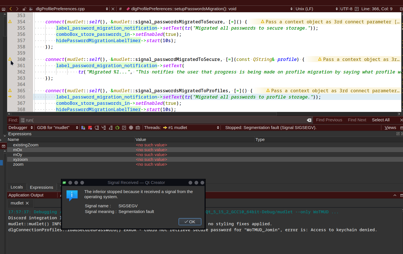 Saving profile crashes on Windows in development · Issue #6671 · Mudlet/Mudlet · GitHub