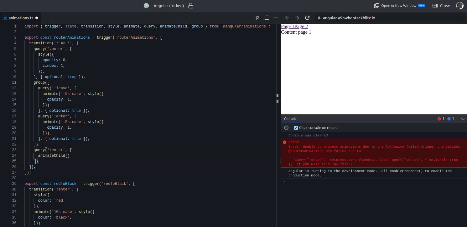 `animateChild` does not work when used in router transitions · Issue ...