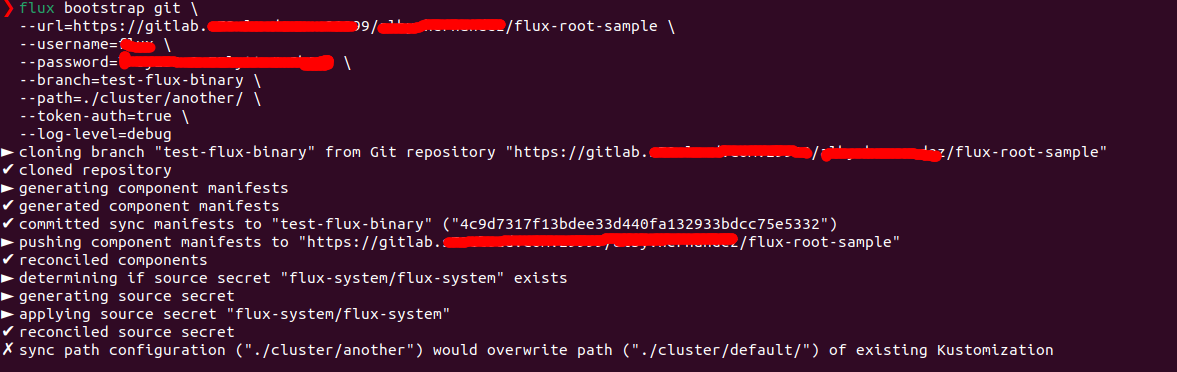Bootstraping an existing repo fails · Issue #1979 · fluxcd/flux2 · GitHub