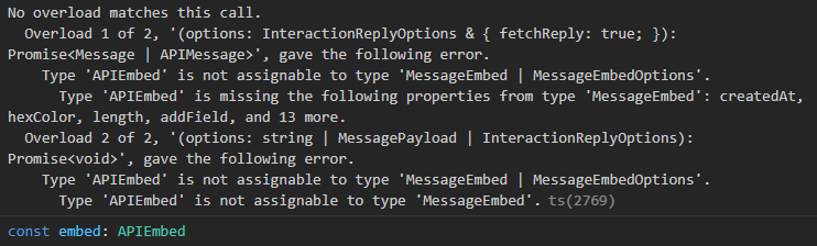 Bug: TS InteractionReplyOptions | ReplyMessageOptions typings not consistent with documentation ...
