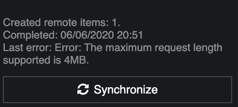 Last error: Error: The maximum request length supported is 4MB · Issue #3336 · laurent22/joplin ...
