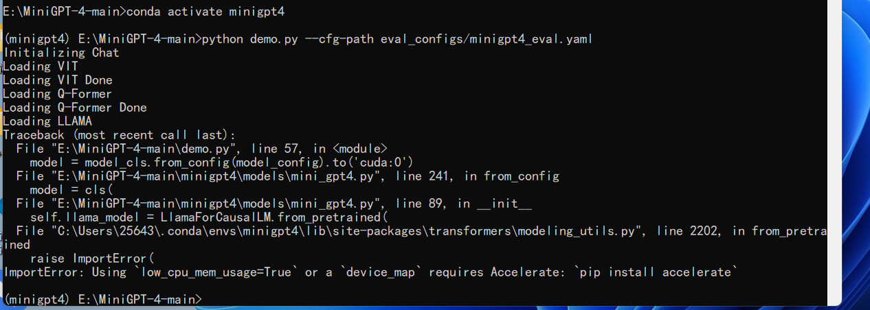 Raise Importerror Importerror Using `low Cpu Mem Usage True` Or A `device Map` Requires
