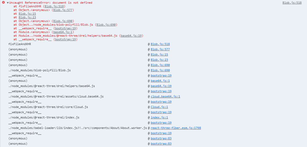 Unable to call useGLTF inside webworkers · Issue #523 · pmndrs/drei · GitHub