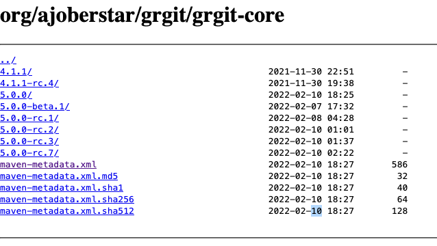 Version 4.02 not in Maven Central · Issue #377 · ajoberstar/grgit · GitHub