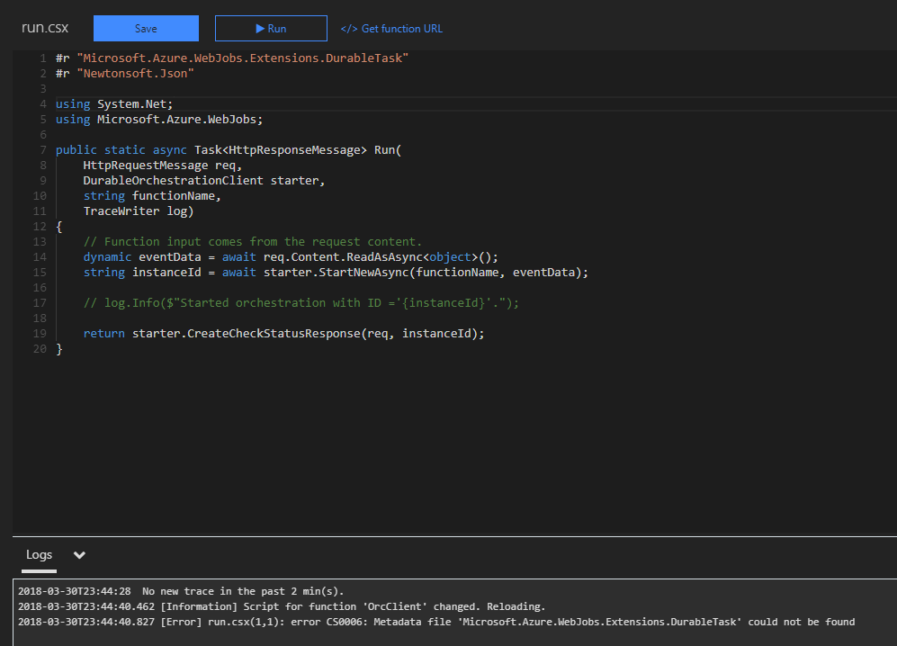 MissingMethodException server side - function app can't start · Issue #215 · Azure/azure ...