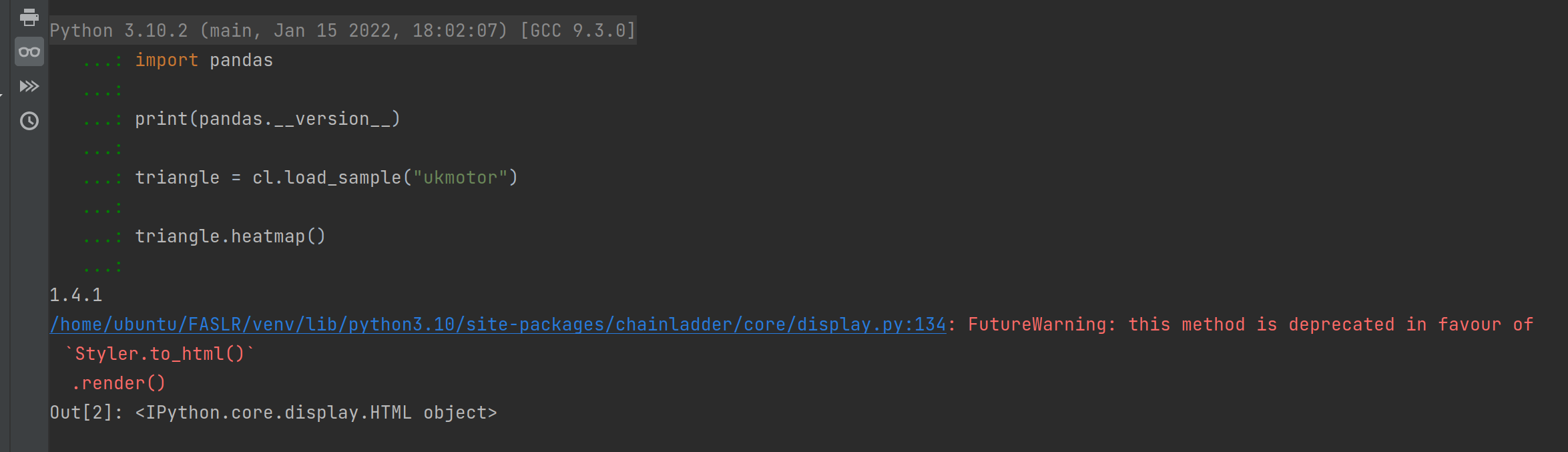 Heatmap Pandas Deprecation Of Render · Issue 274 · Casact Chainladder Python · Github