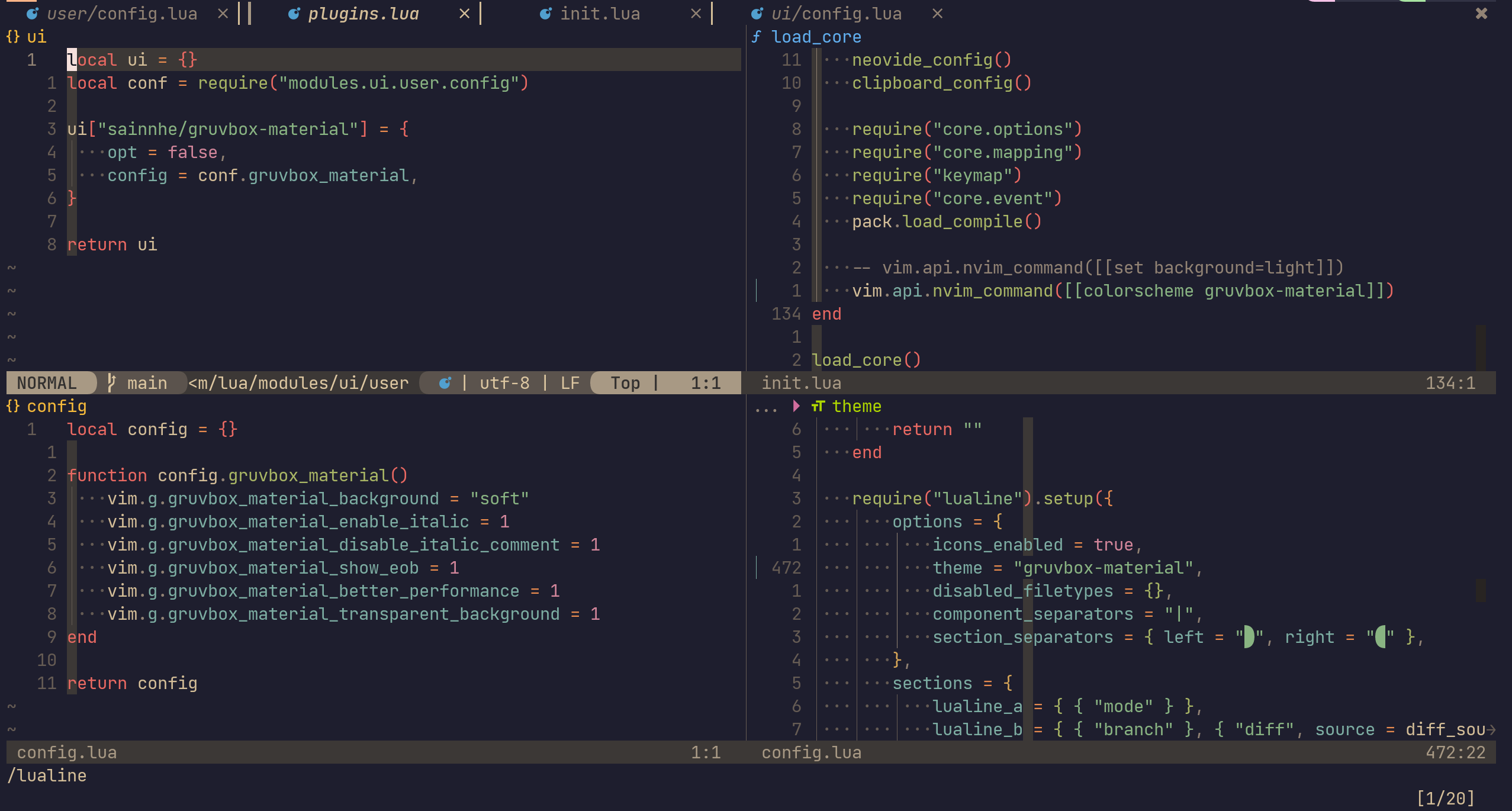 support gruvbox-material theme · Issue #353 · ayamir/nvimdots · GitHub