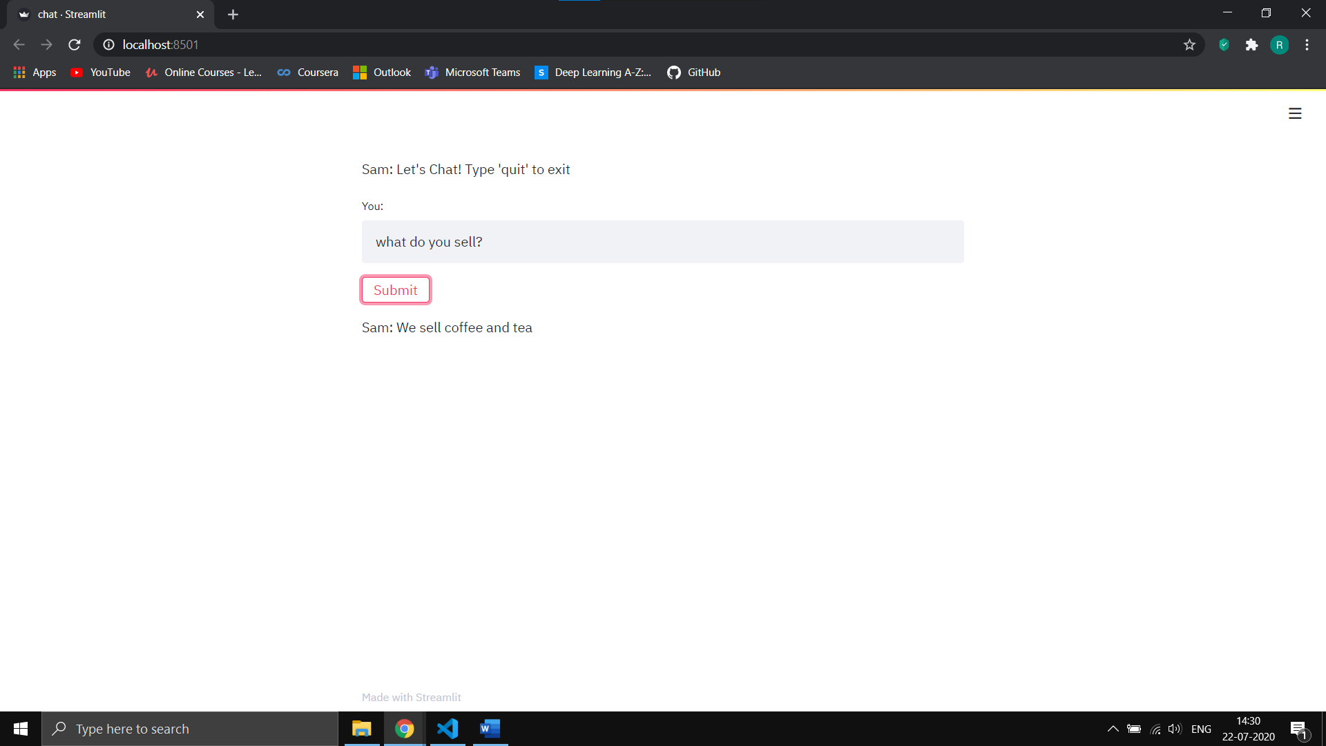 Github Raviraj2000chatbot Webapp Using Pytorch