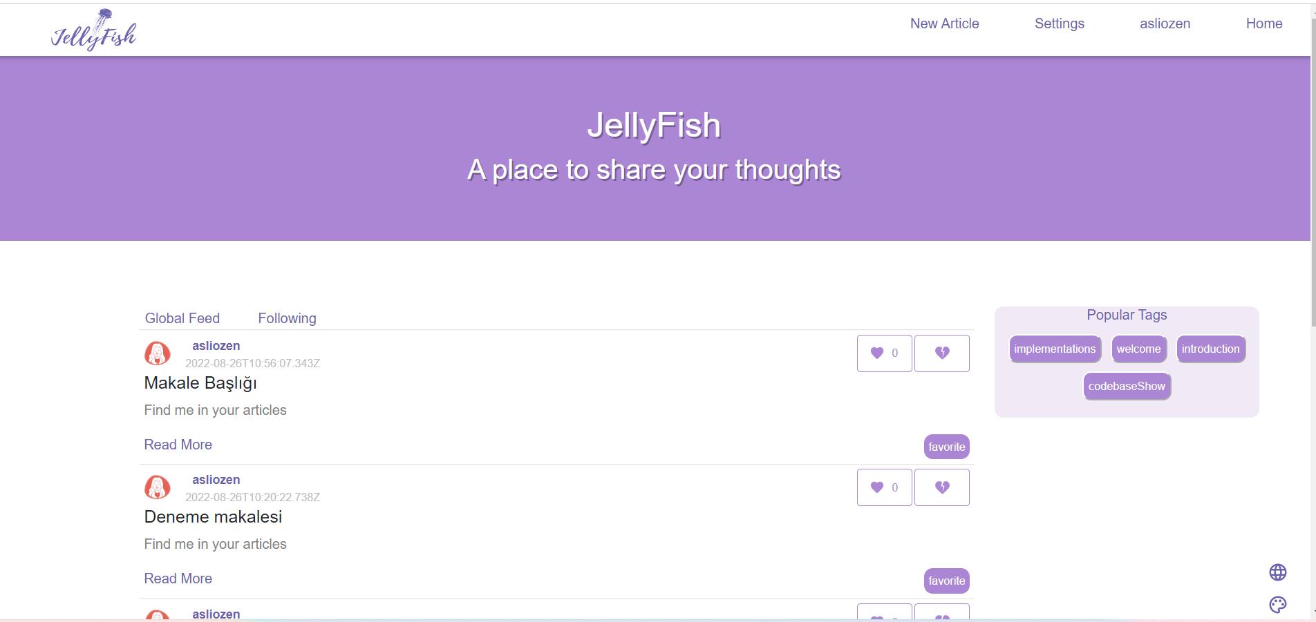 GitHub - asliozn/jellyfish-react-internship-project: Jellyfish is a medium-like web site project ...