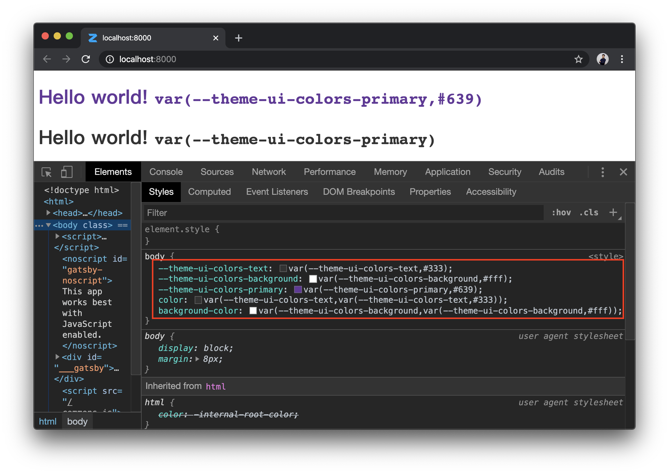 Css Custom Properties Issue · Issue 499 · System Uitheme Ui · Github