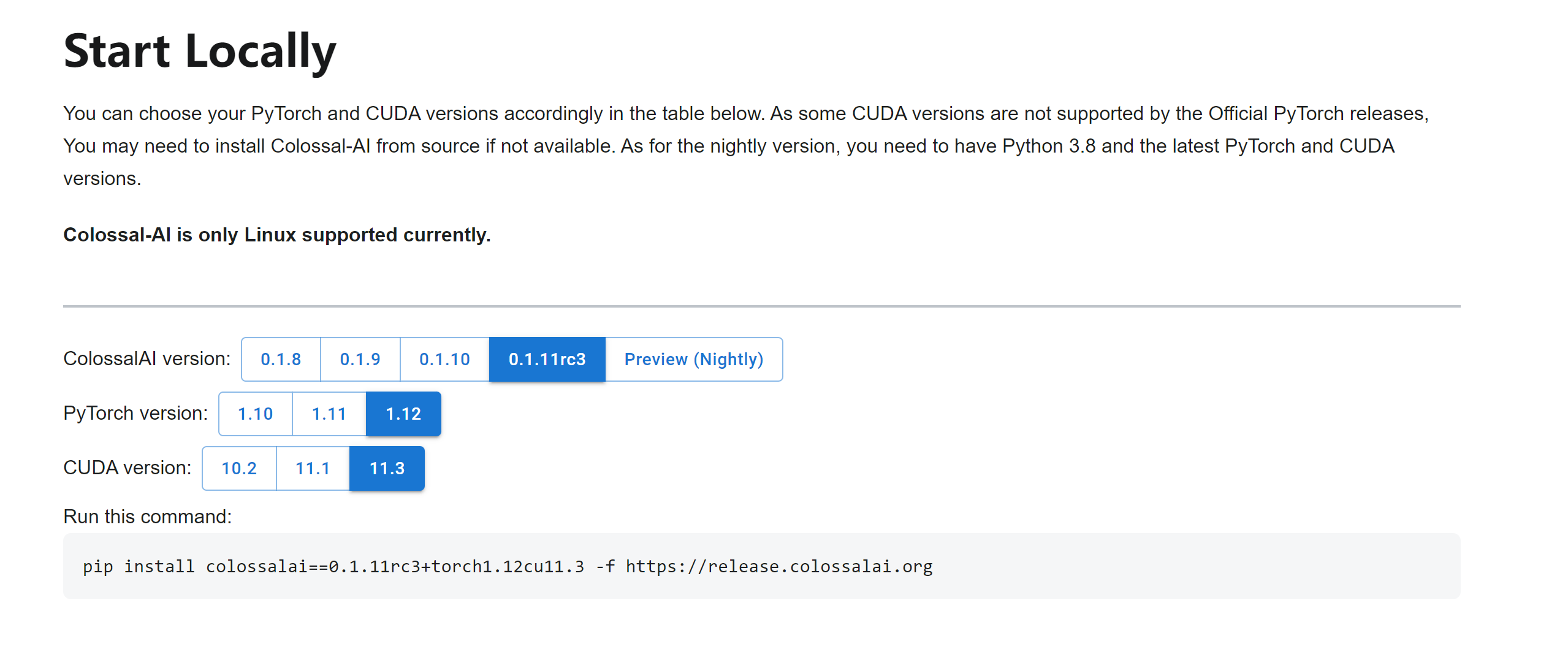 [BUG]: Nothing is available on the Download tab of the website · Issue #1991 · hpcaitech ...