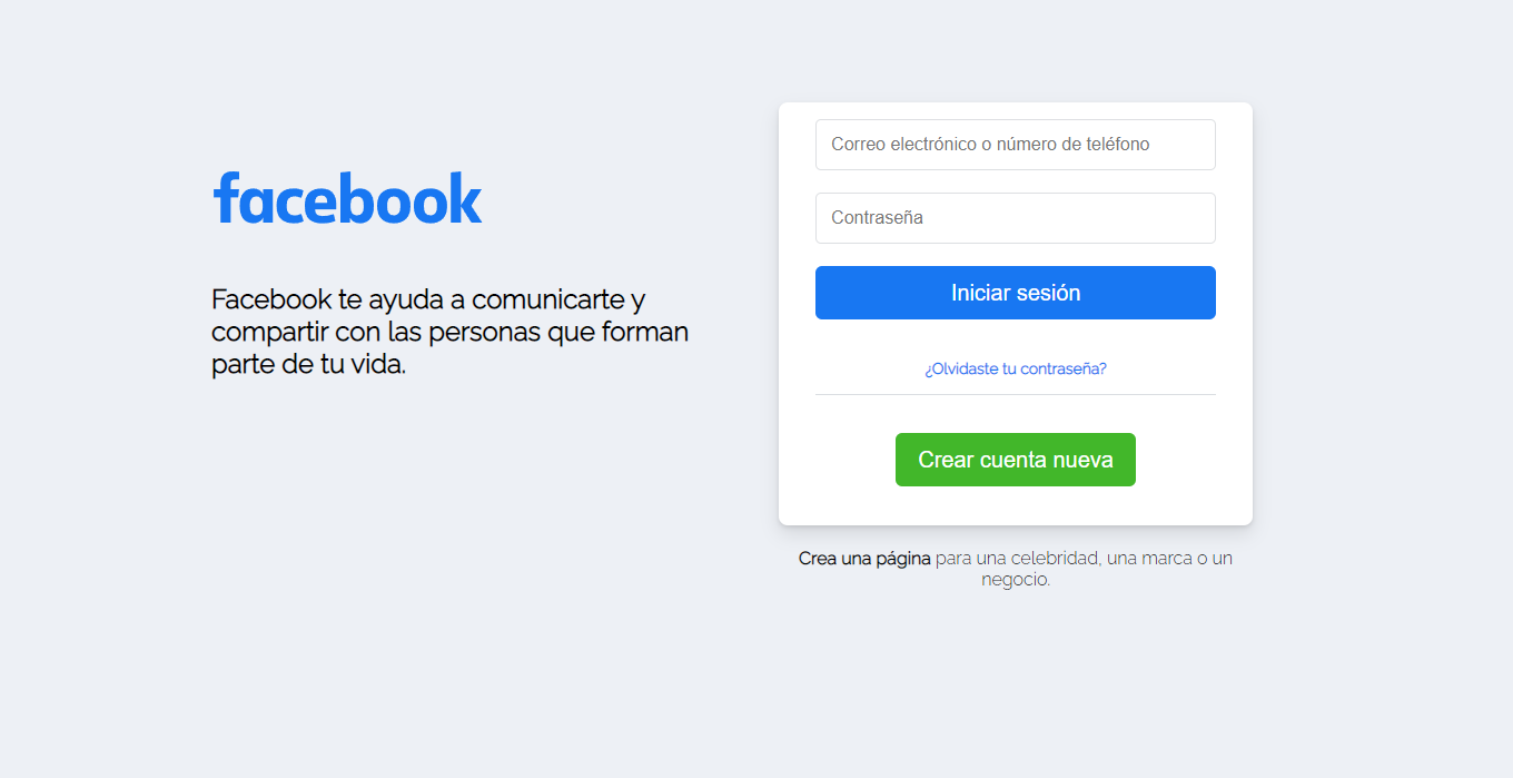 GitHub - slbcronos/Login-Facebook_Clone: A clone of Facebook, using html and css