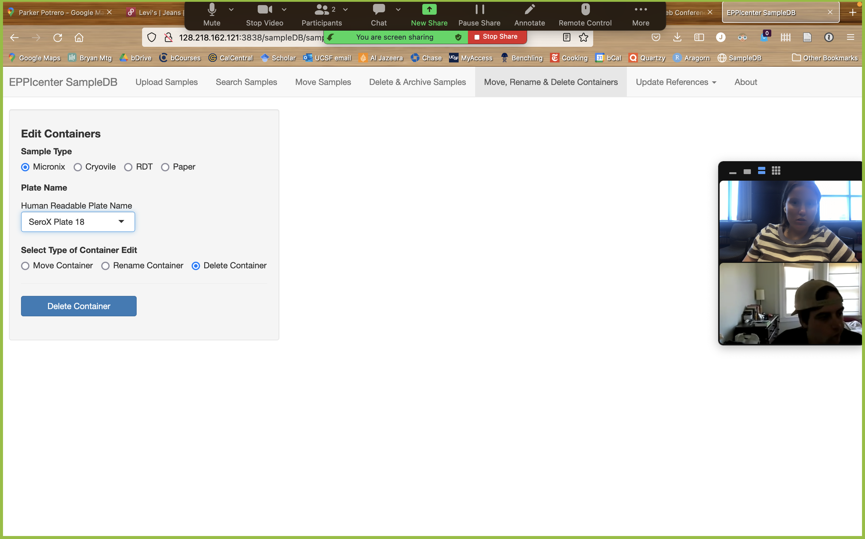 Cannot Delete Container (SeroX Plate 18) · Issue #20 · EPPIcenter/sampleDB-rpackage · GitHub