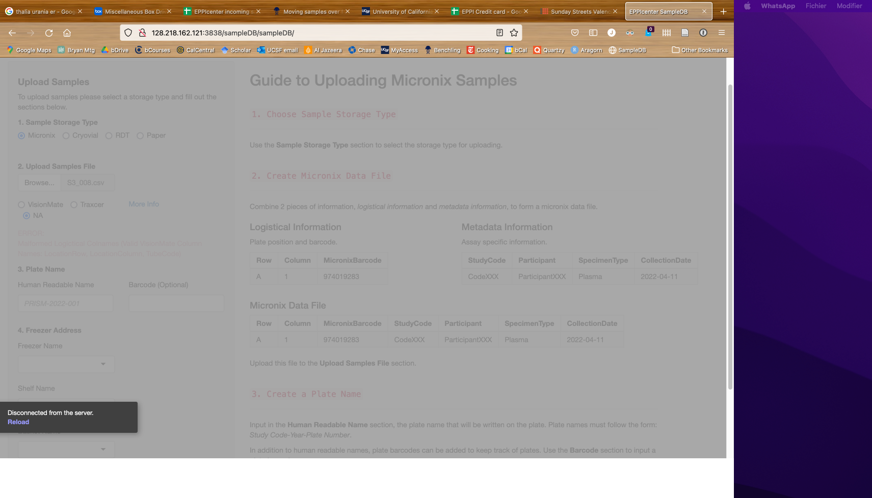 Can't upload samples · Issue #31 · EPPIcenter/sampleDB-rpackage · GitHub