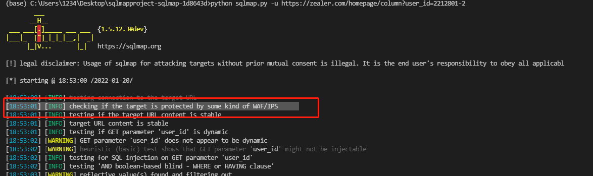 Does every WAF/IPS dectect will give the [WAF Name] promotion? · Issue #4957 · sqlmapproject ...