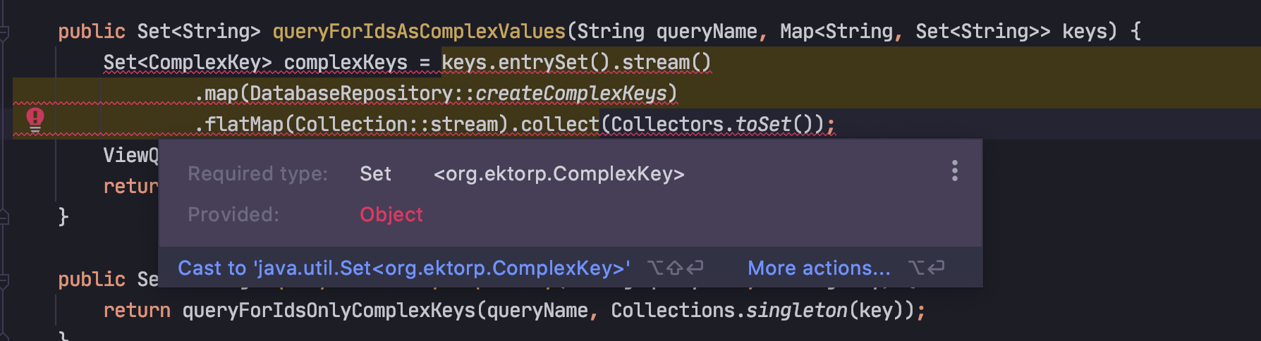 DatabaseRepository.queryForIdsAsComplexValues has compilation error in IDE · Issue #963 ...