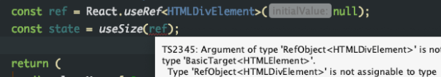 useSize 参数中的 ref 与 React 类型不符合 · Issue #451 · alibaba/hooks · GitHub
