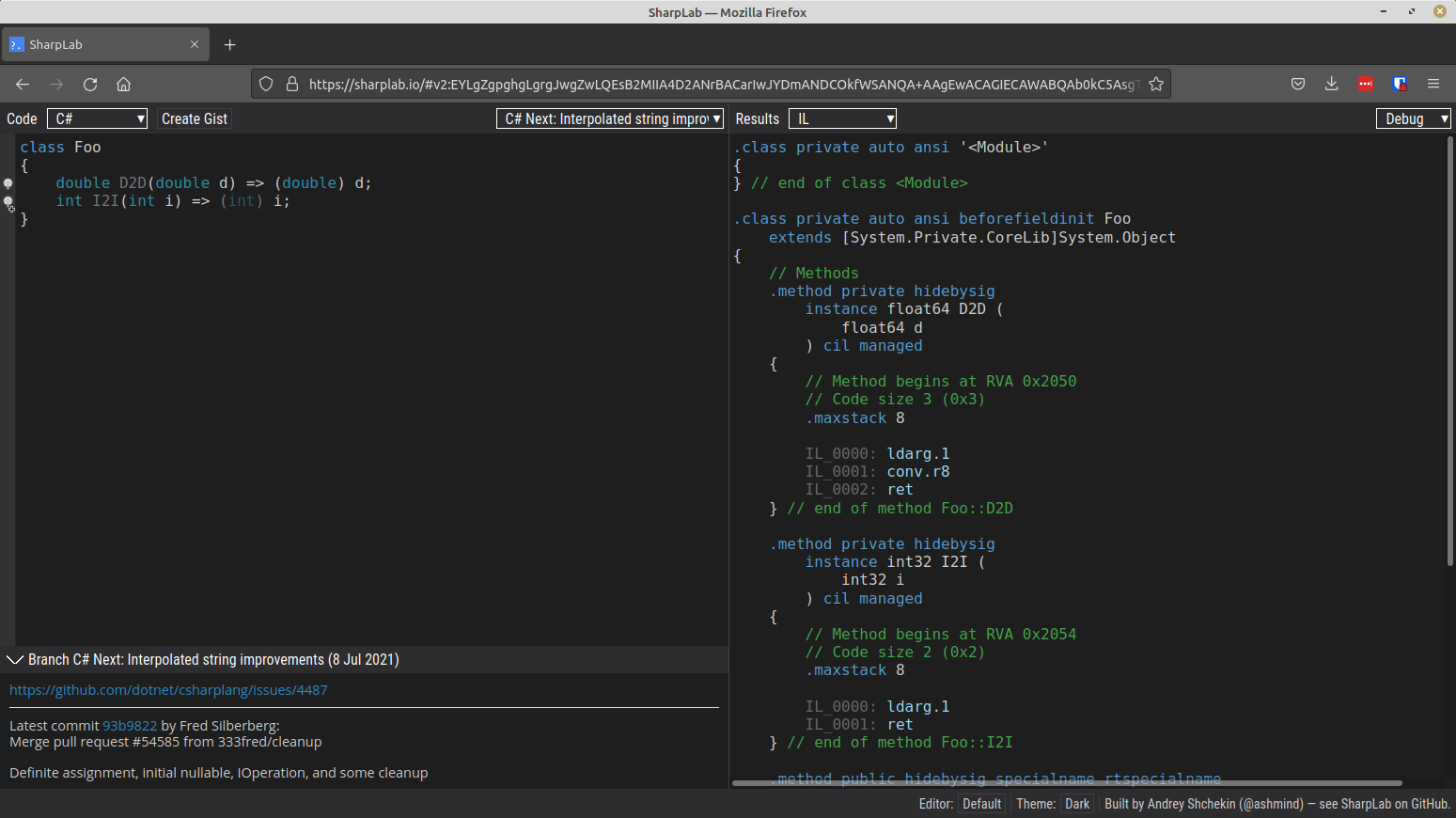 Why does Roslyn emit conv.r8 when casting from double to double ...