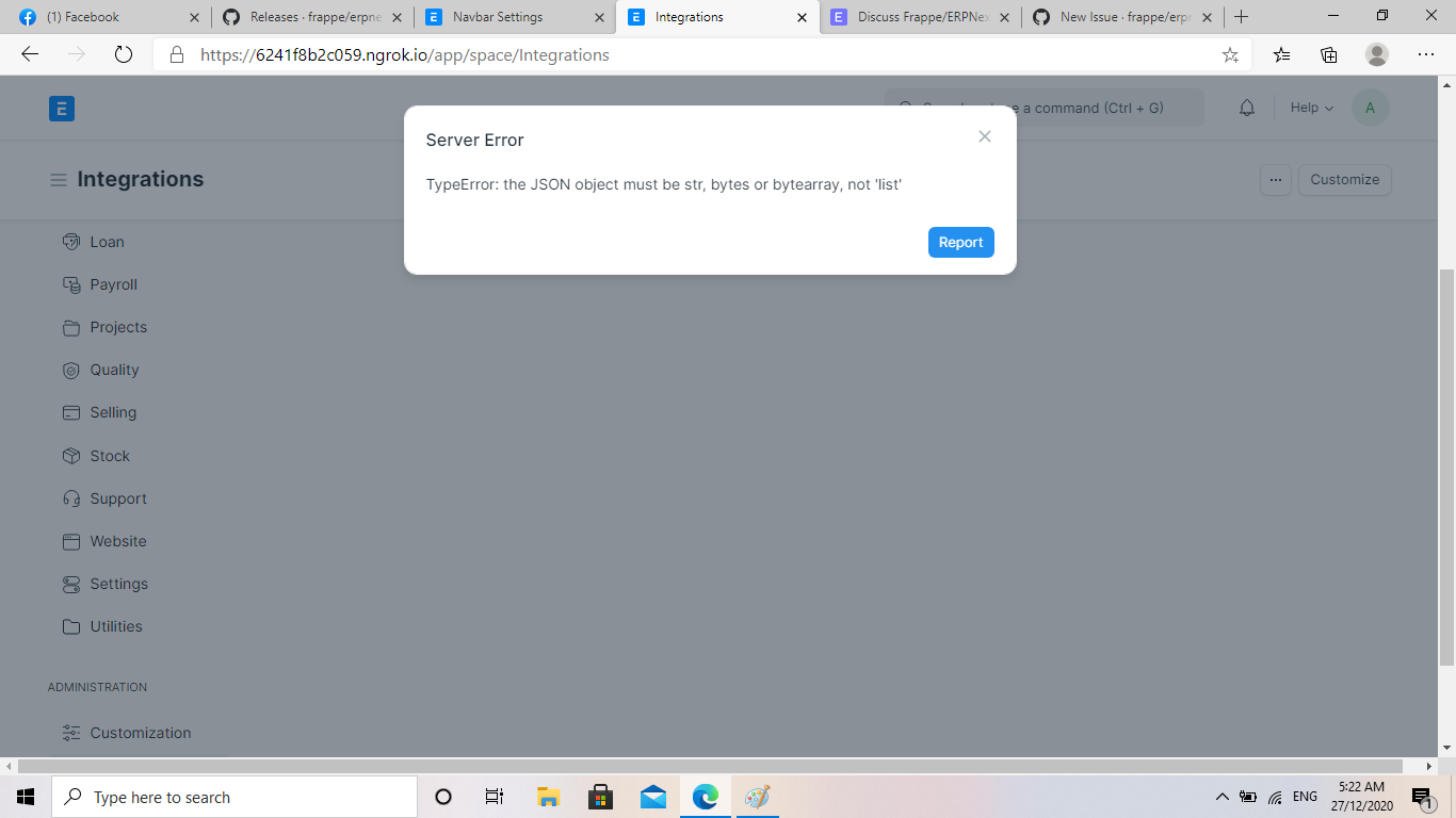 Integration Json Error Link To 23767 · Issue 24217 · Frappe Erpnext · Github