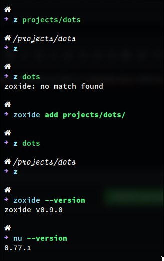 zoxide won't remember paths in nushell · Issue #546 · ajeetdsouza/zoxide · GitHub