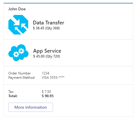 Show JSON example of Receipt card · Issue #2462 · MicrosoftDocs/msteams-docs · GitHub
