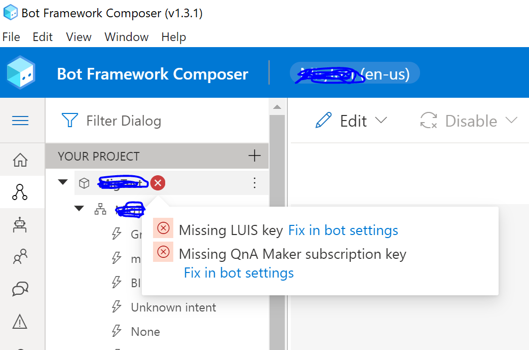 Bot composer always prompts for LUIS and QnA keys even though they exists · Issue #6083 ...